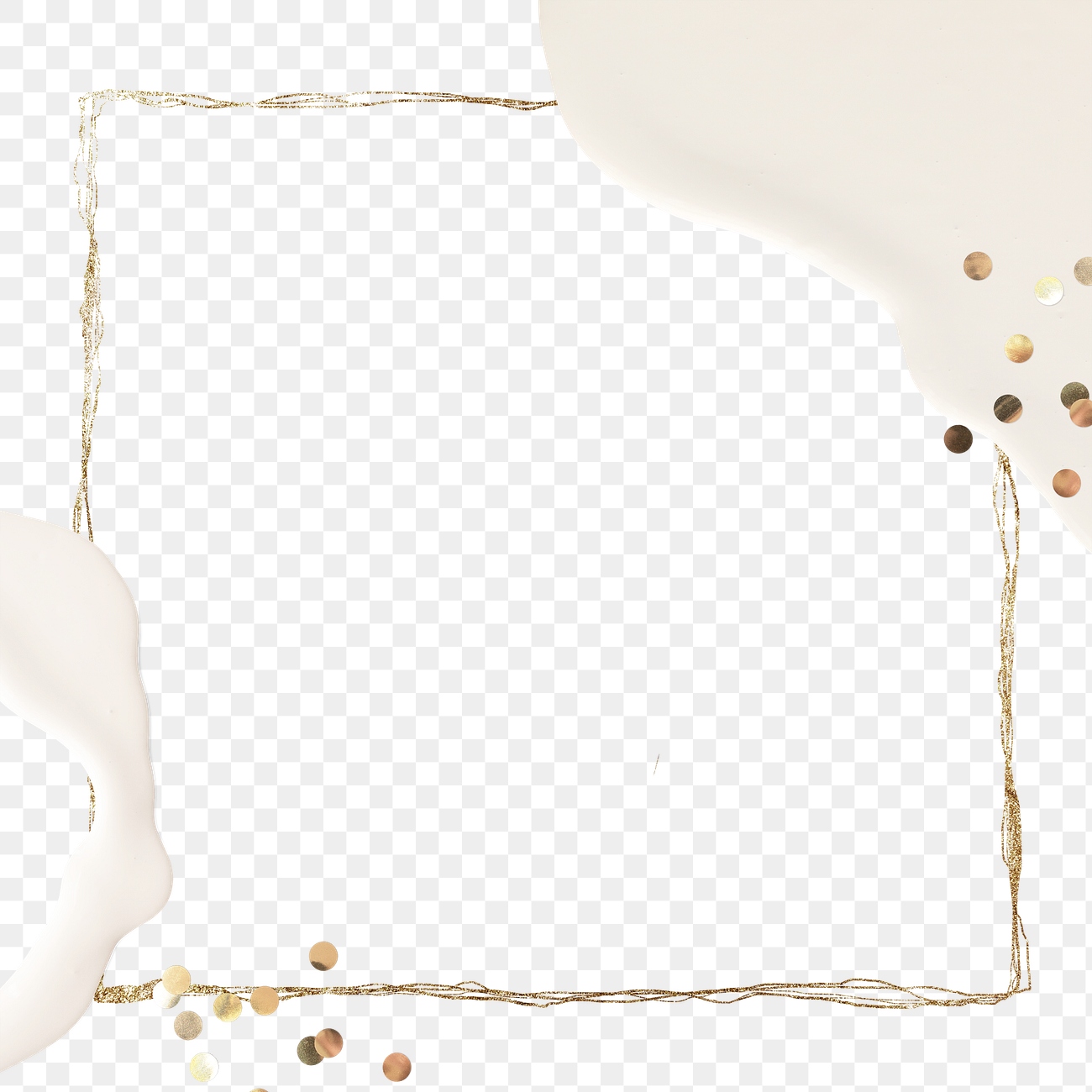 Glitter shimmer frame png gold | Premium PNG - rawpixel