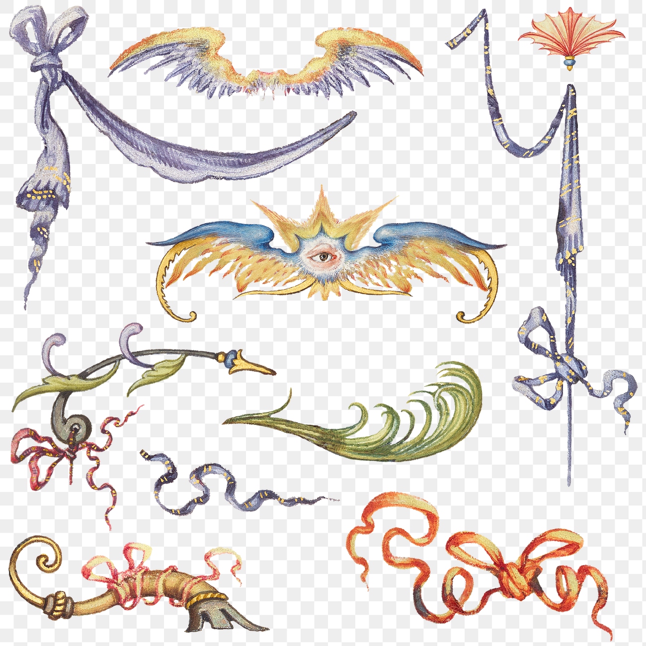 Heraldic ribbon and flag png | Premium PNG - rawpixel