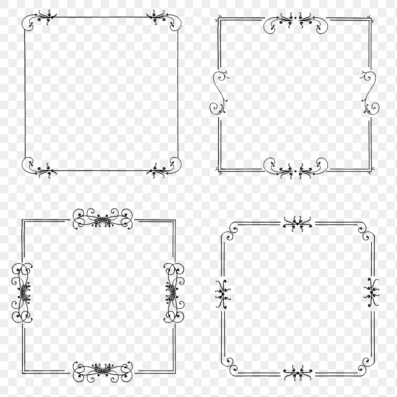 Black filigree frame border png, | Premium PNG - rawpixel