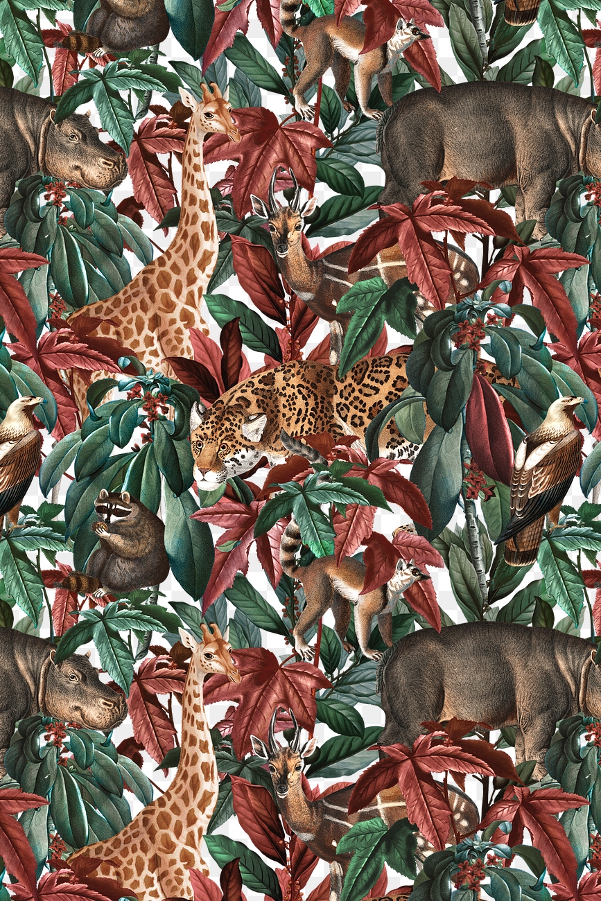Jungle png animal pattern transparent | Premium PNG - rawpixel