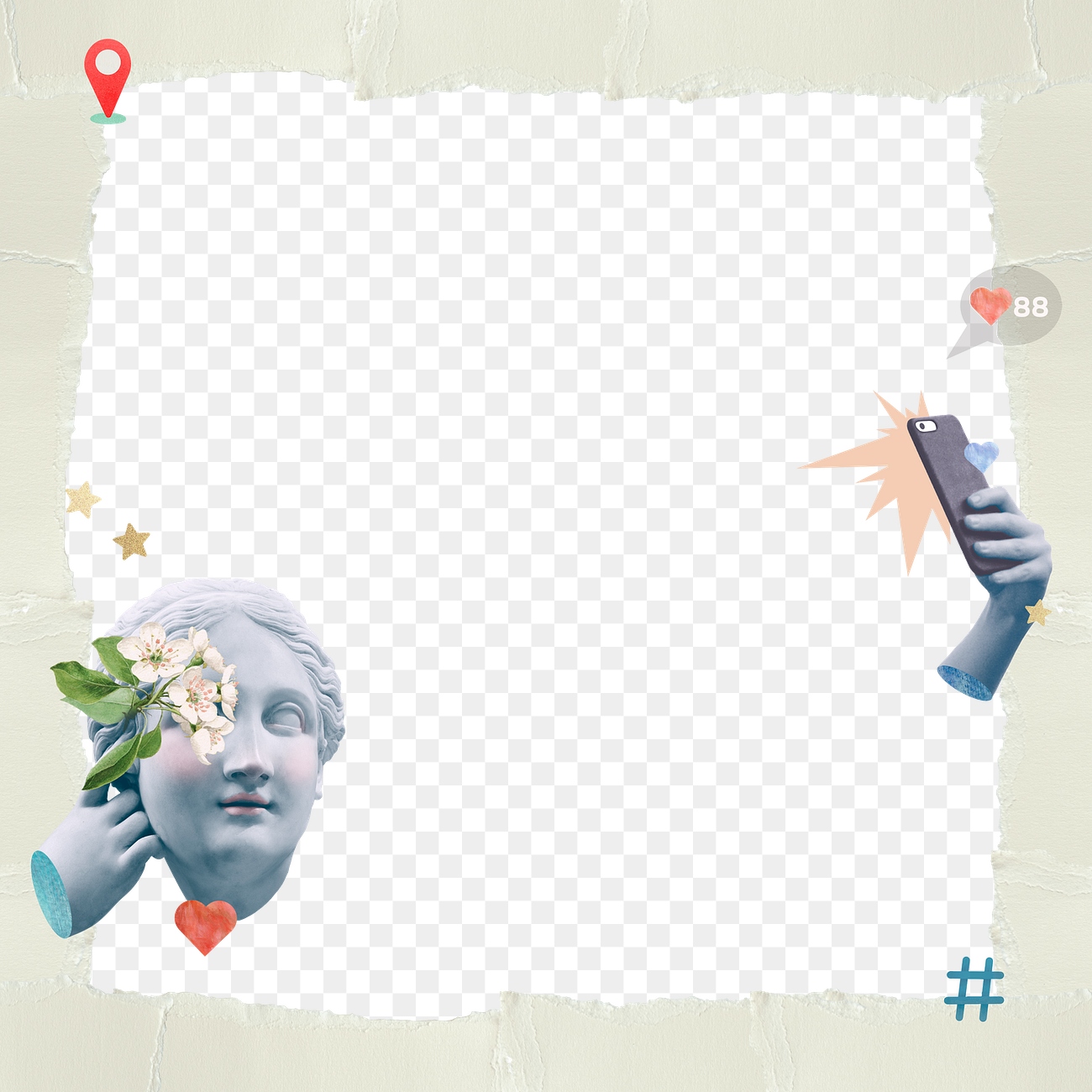 Png selfie goddess statue frame | Free PNG - rawpixel