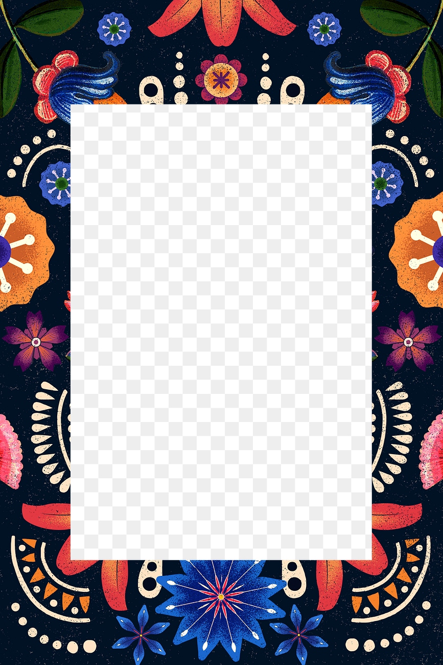 Ethnic frame png Mexican floral | Premium PNG - rawpixel