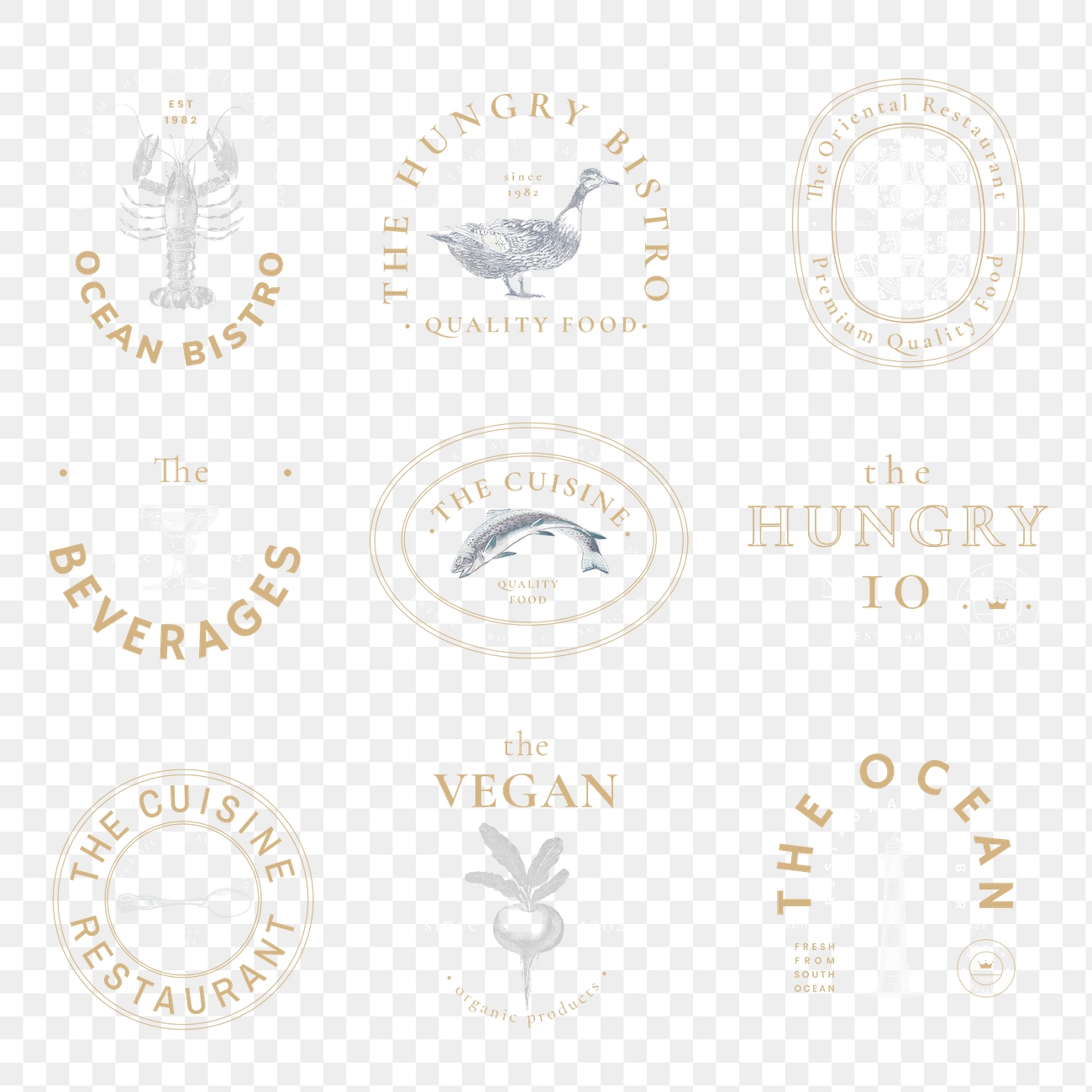 Aesthetic logo png restaurant set, | Premium PNG - rawpixel