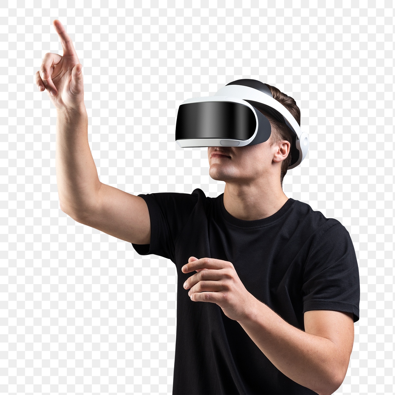 Man VR headset png pointing | Premium PNG Sticker - rawpixel