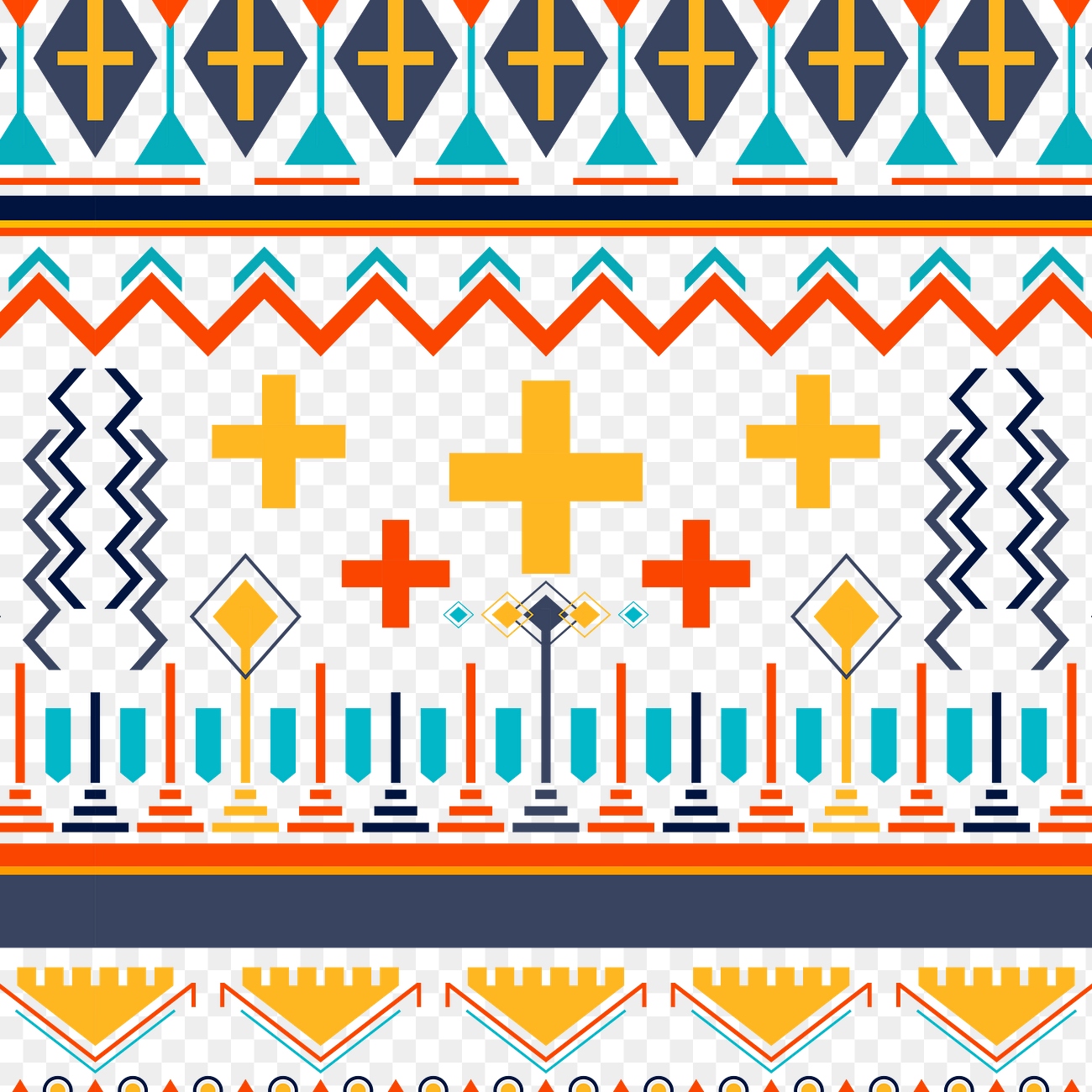 Colorful tribal pattern png, transparent | Premium PNG - rawpixel