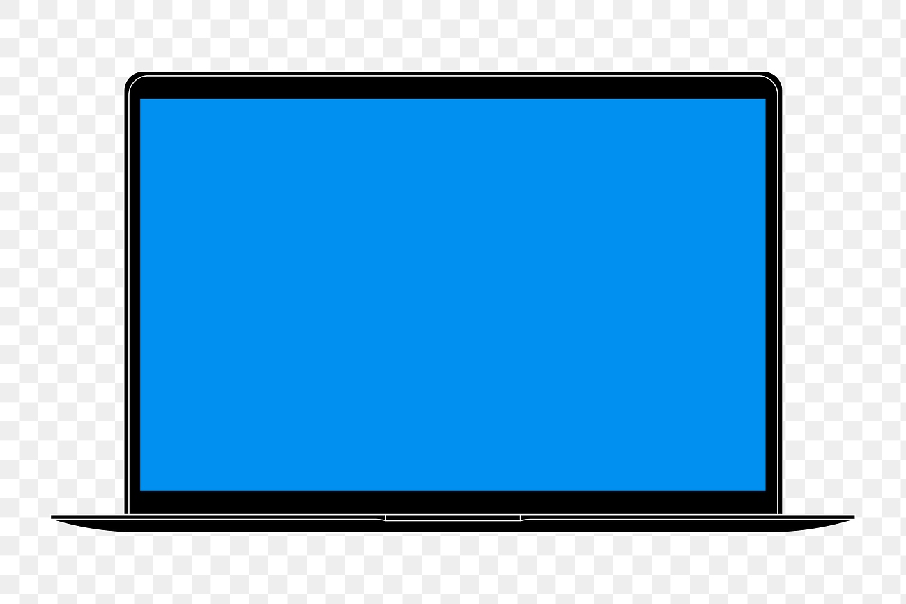 Blue laptop png sticker, blank | Free PNG Sticker - rawpixel