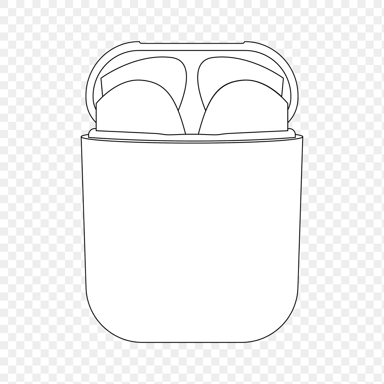 AirPods png outline png, white | Premium PNG Sticker - rawpixel