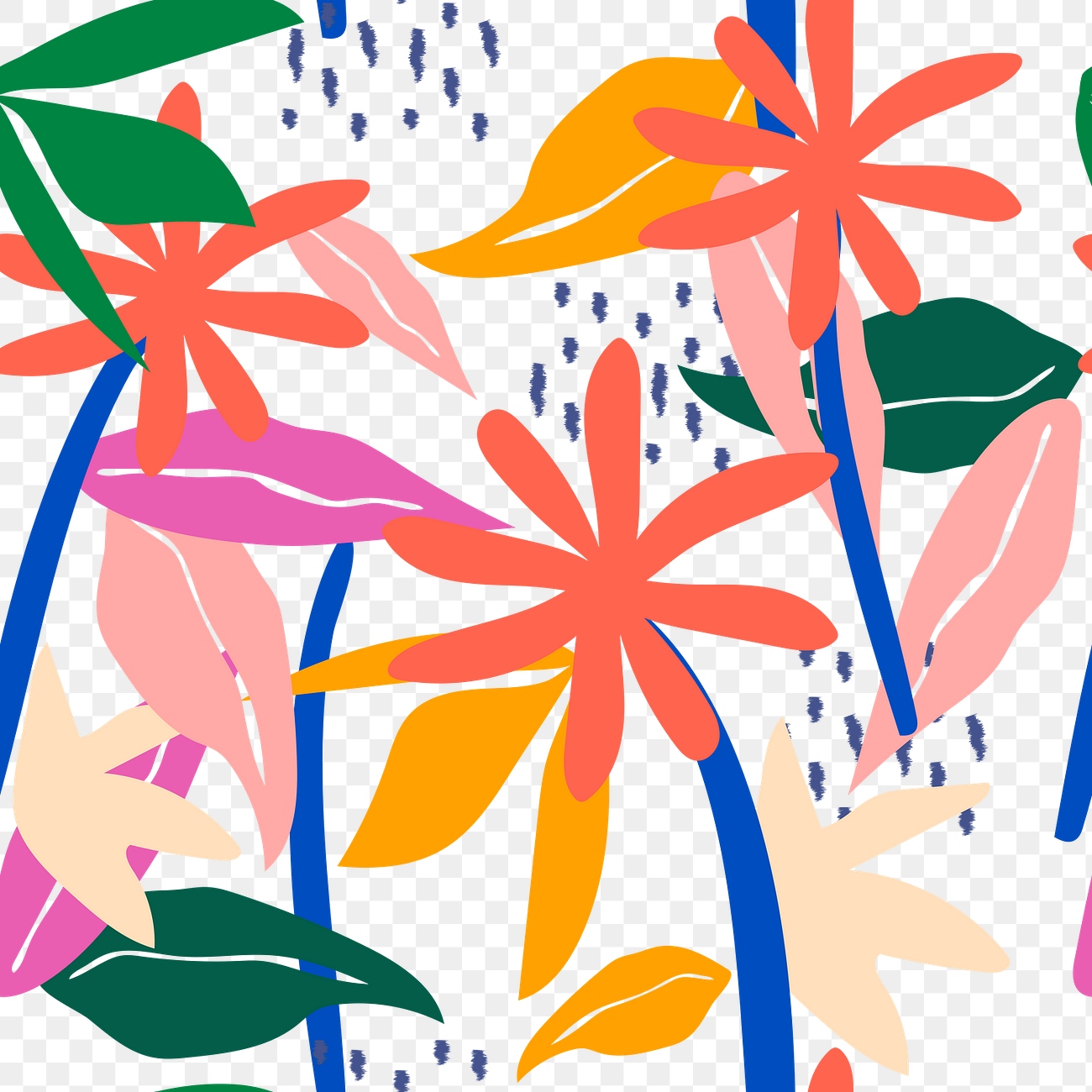 Tropical png seamless pattern, transparent | Premium PNG - rawpixel