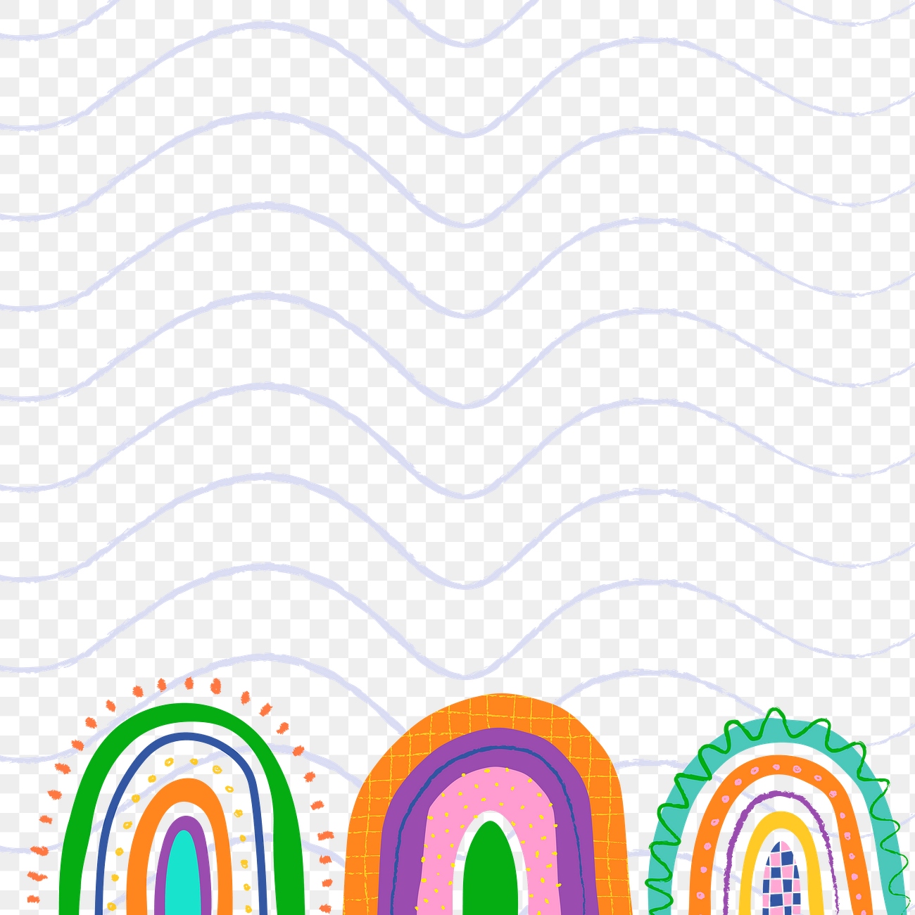 Rainbow PNG, funky doodle transparent | Free PNG - rawpixel