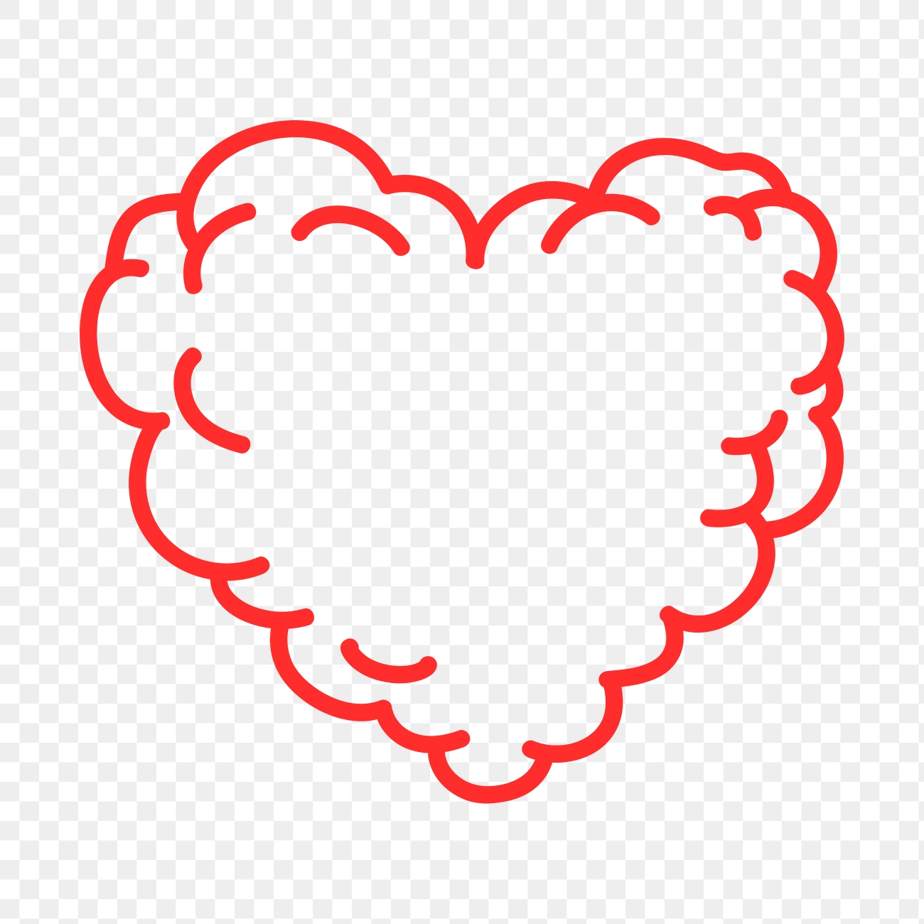 Red heart PNG sticker, doodle | Premium PNG - rawpixel