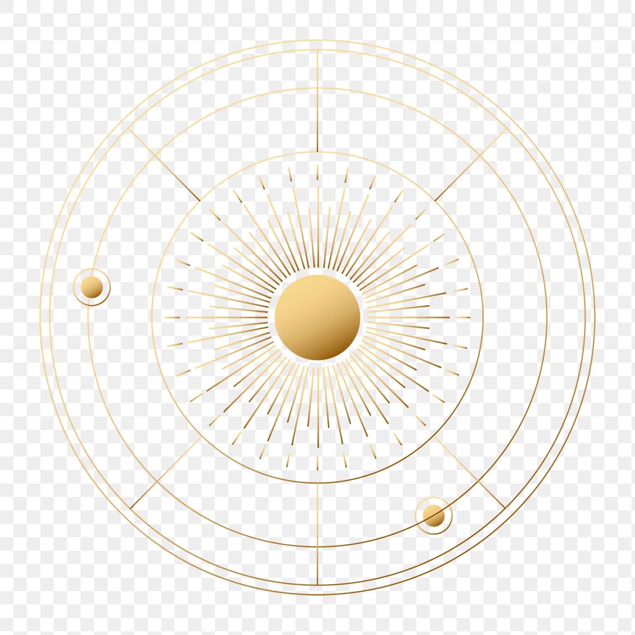 Celestial art png sticker, gold | Premium PNG Sticker - rawpixel