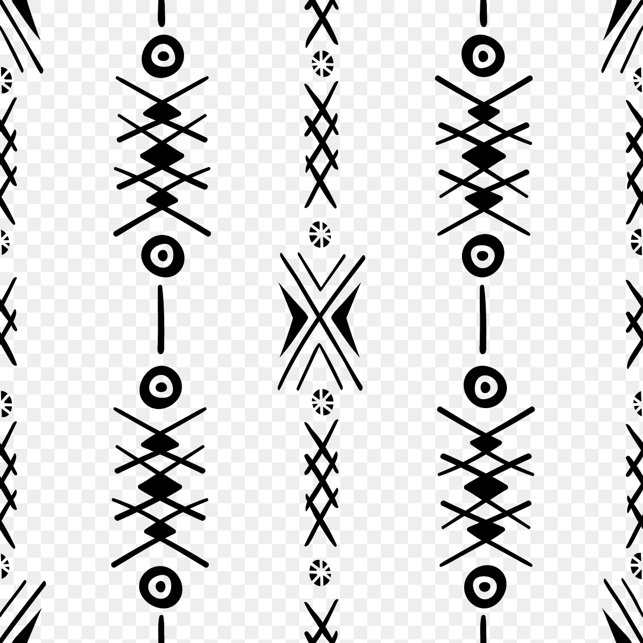 Tribal seamless pattern png, black | Premium PNG - rawpixel