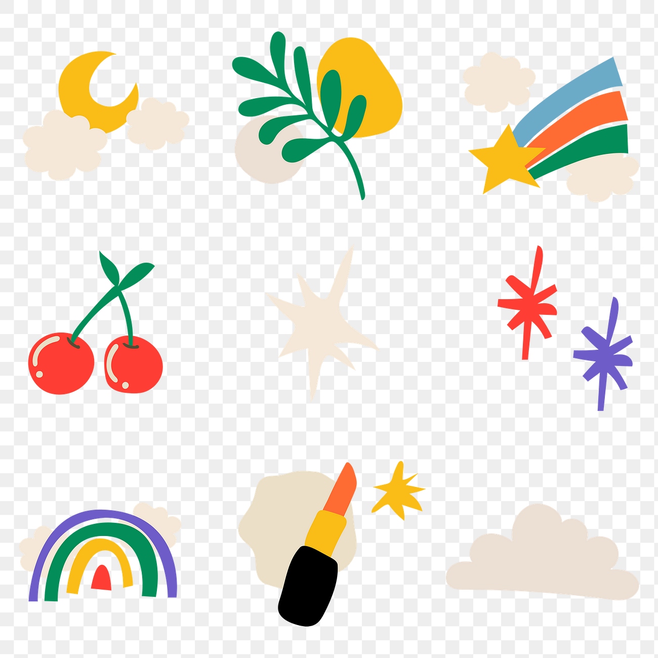 Feminine doodle sticker png transparent, | Premium PNG - rawpixel