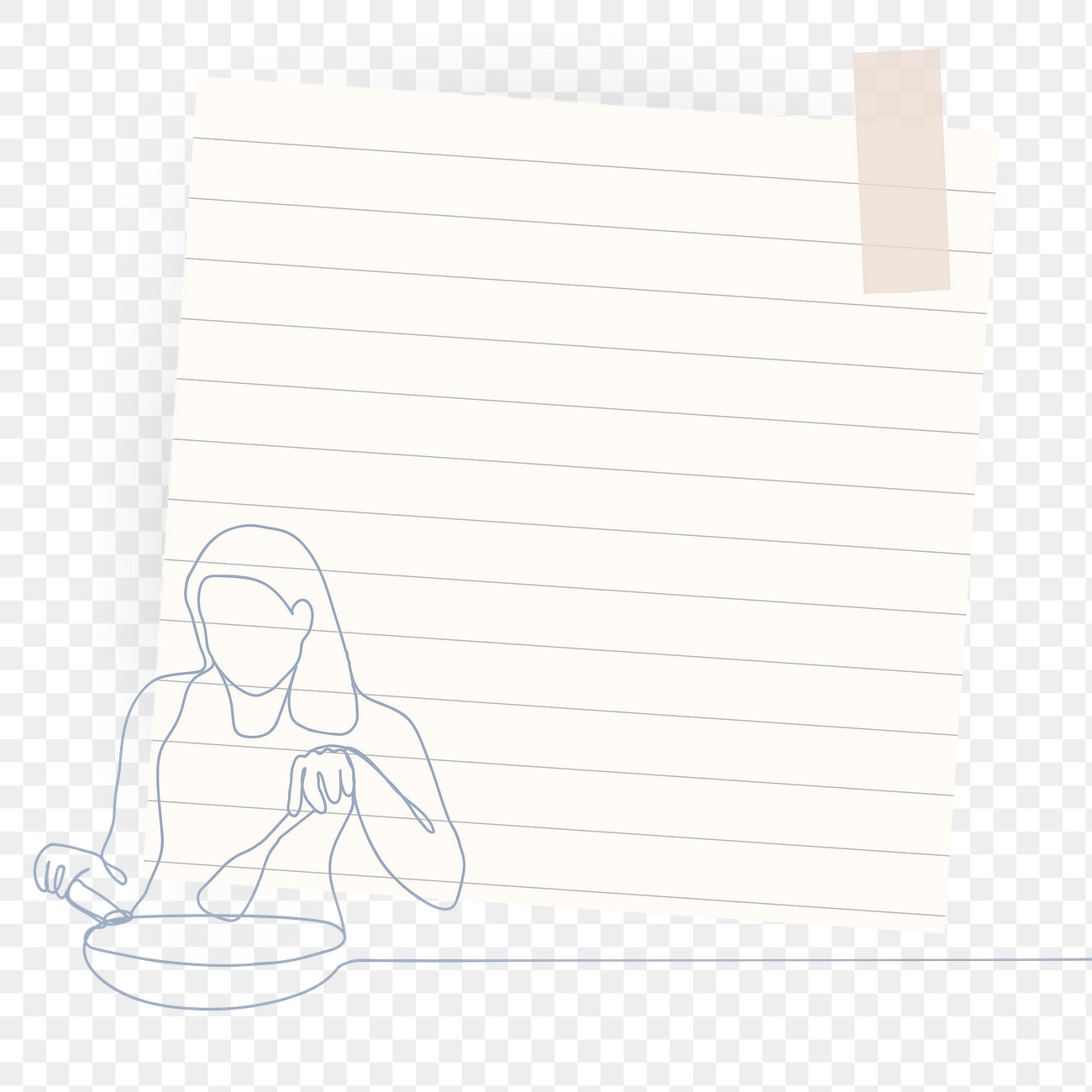 Paper note clipart, line art | Premium PNG - rawpixel