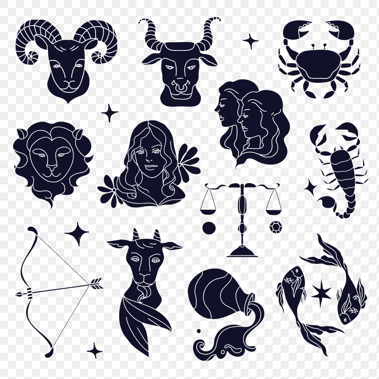 Horoscope signs png, transparent background | Premium PNG - rawpixel