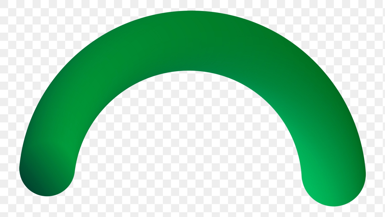 Green semicircle 3D png sticker, | Premium PNG Sticker - rawpixel