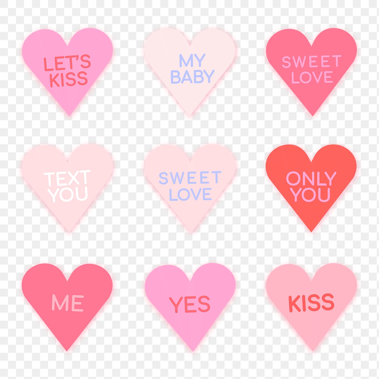 Heart shape stickers png transparent, | Premium PNG - rawpixel