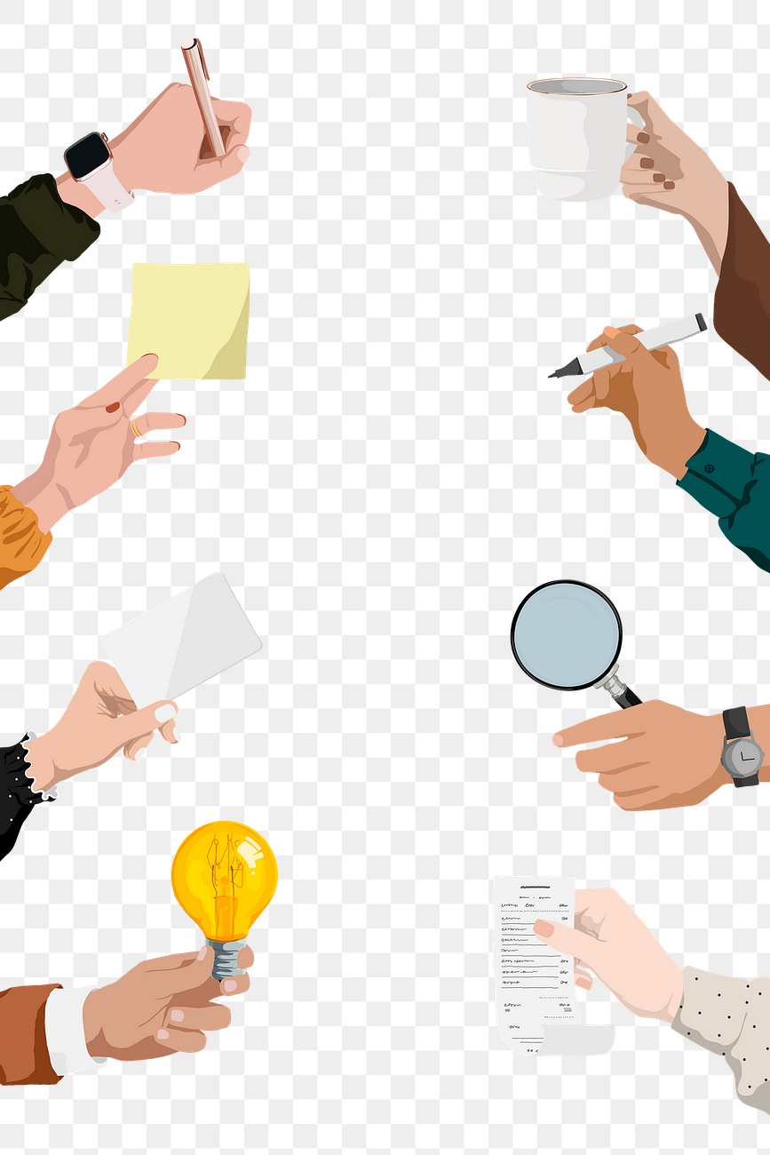 Business teamwork png, hands border | Premium PNG - rawpixel