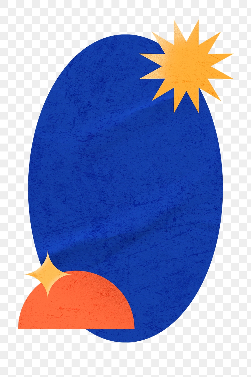 Oval png geometric sticker, blue | Premium PNG Sticker - rawpixel