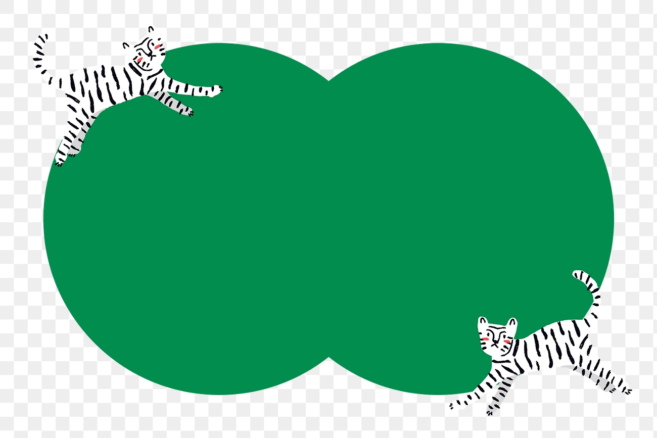 Tiger circle frame sticker, green | Free PNG Sticker - rawpixel