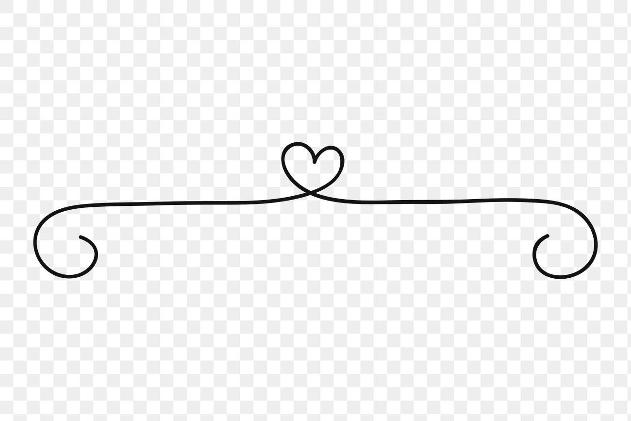 Png sticker heart scroll divider, | Premium PNG Sticker - rawpixel