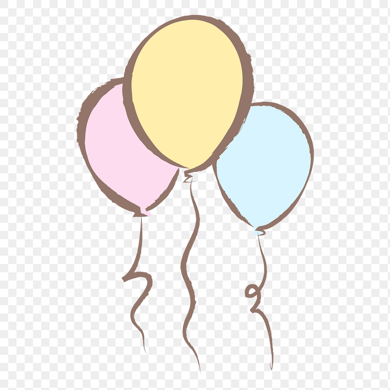 Floating balloons png sticker, pastel | Premium PNG - rawpixel