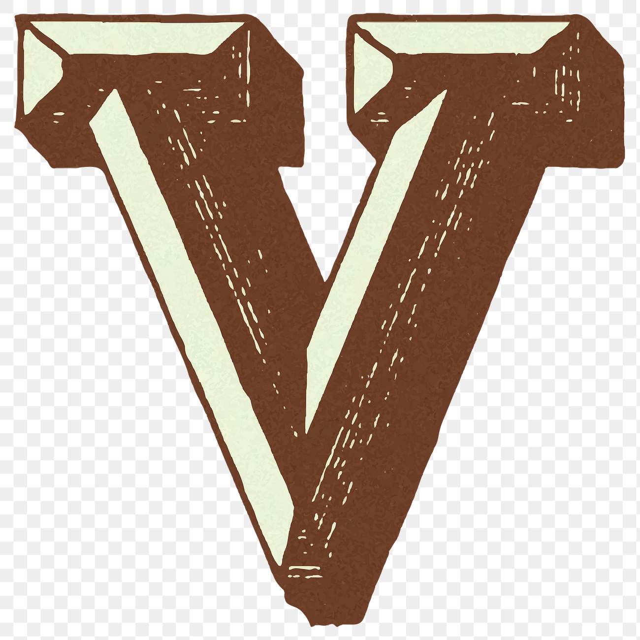 Vintage V alphabet png font | Premium PNG Sticker - rawpixel