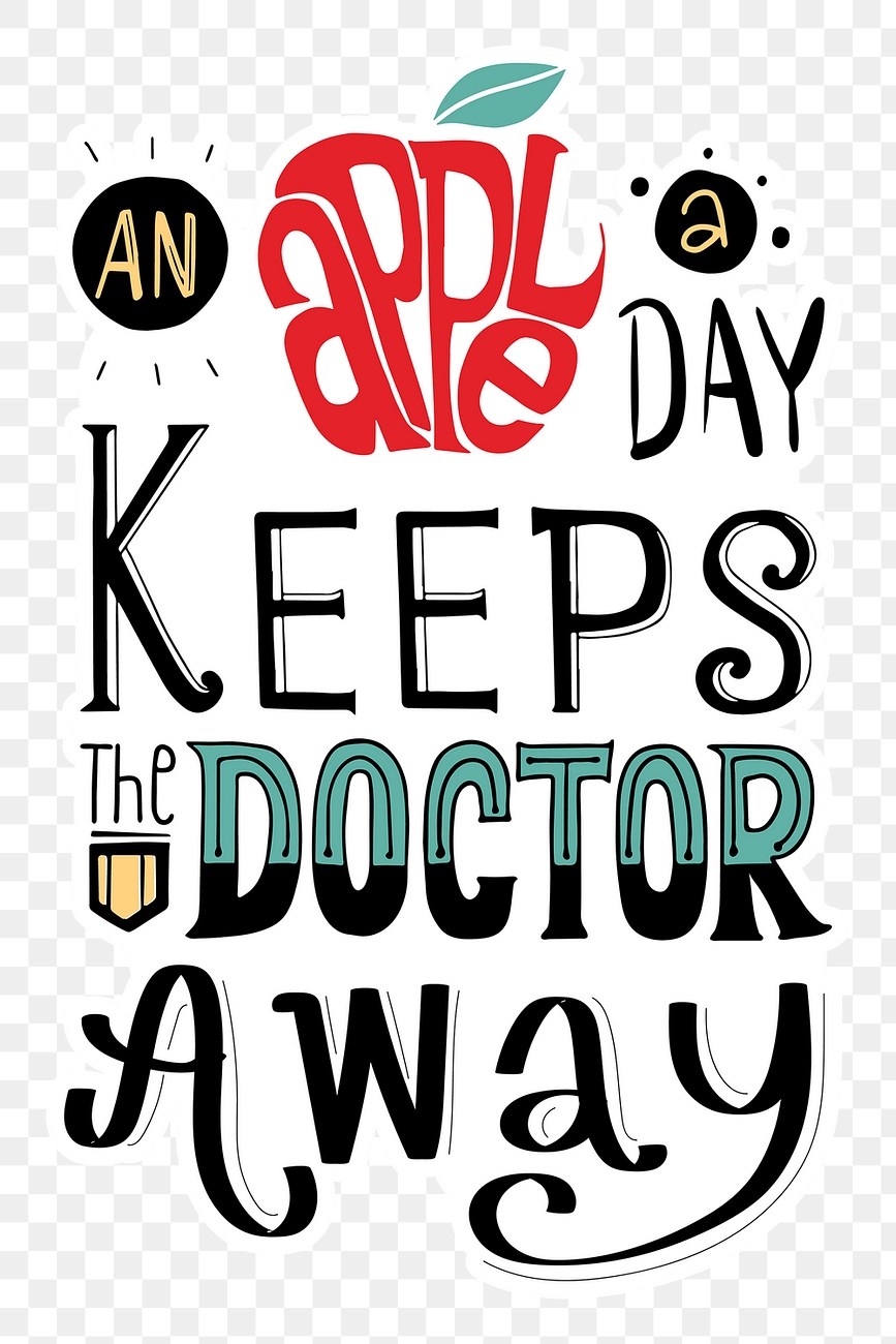 An apple day keeps doctor | Premium PNG Sticker - rawpixel