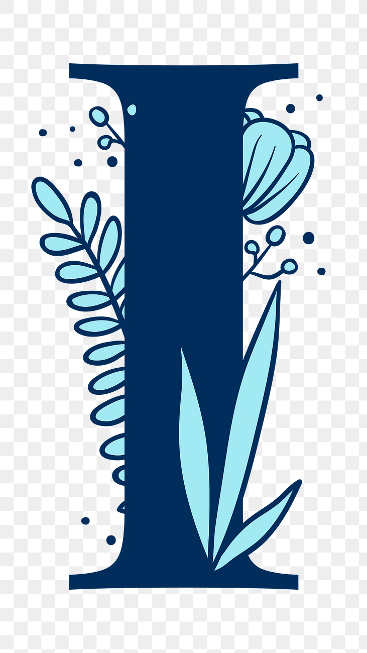 Floral letter I png alphabet | Premium PNG Sticker - rawpixel