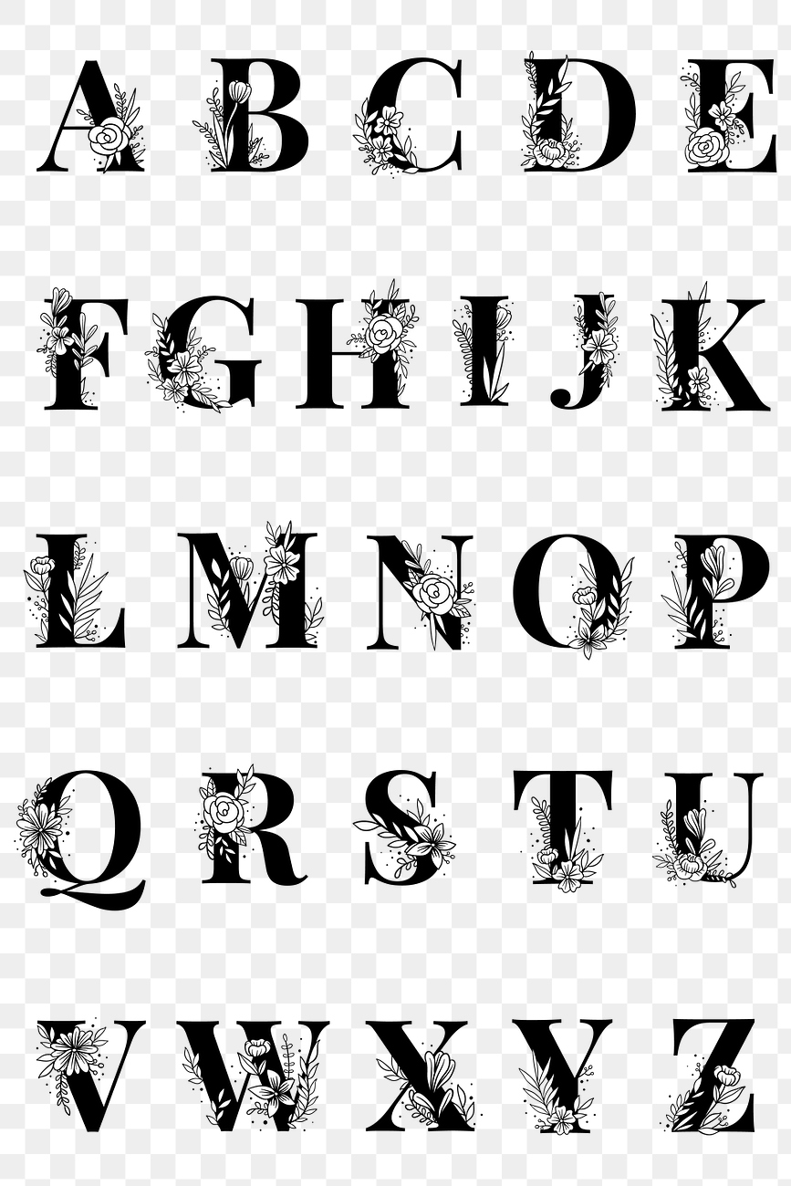 Png alphabet floral font typography | Premium PNG - rawpixel