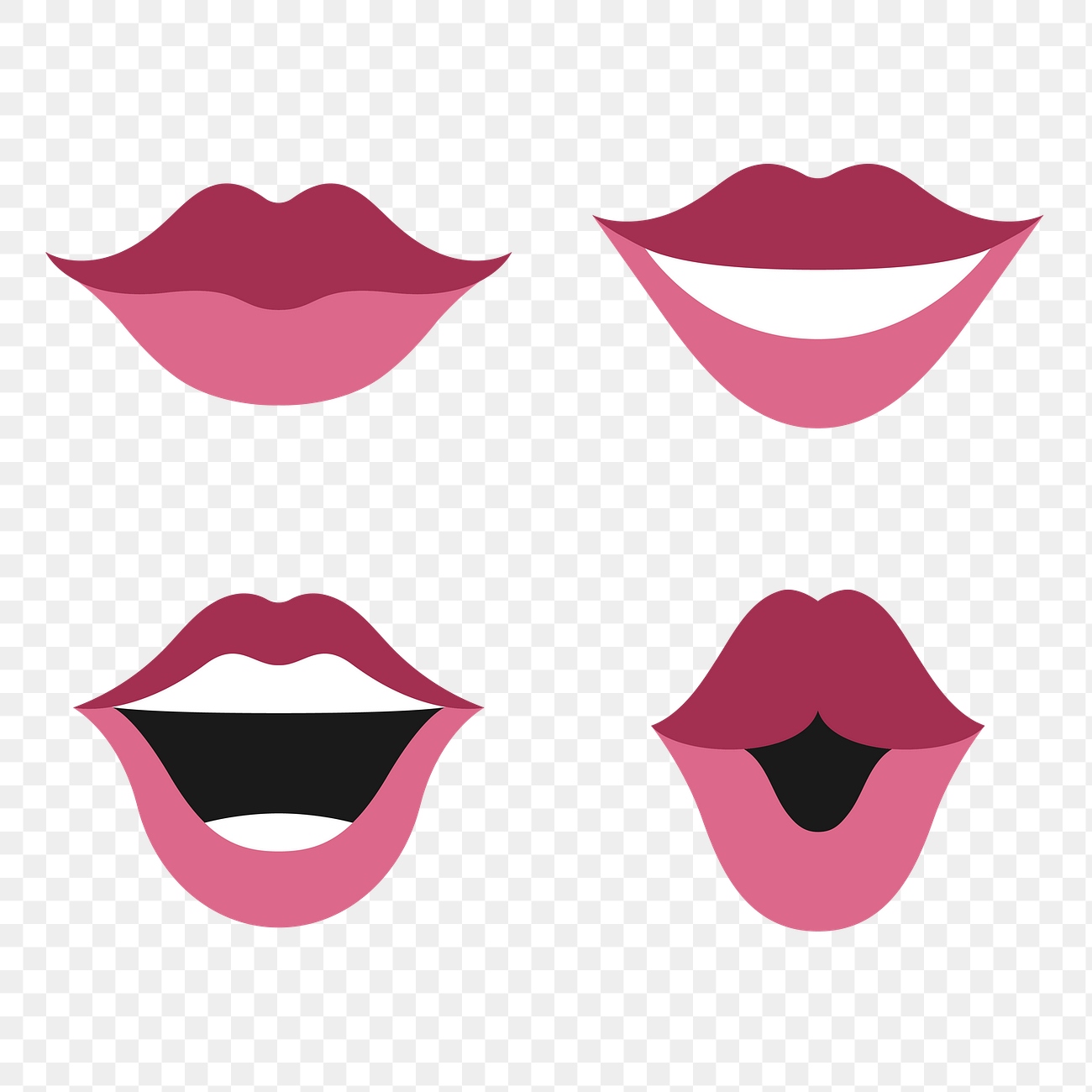 Pink lips design element collection | Premium PNG - rawpixel