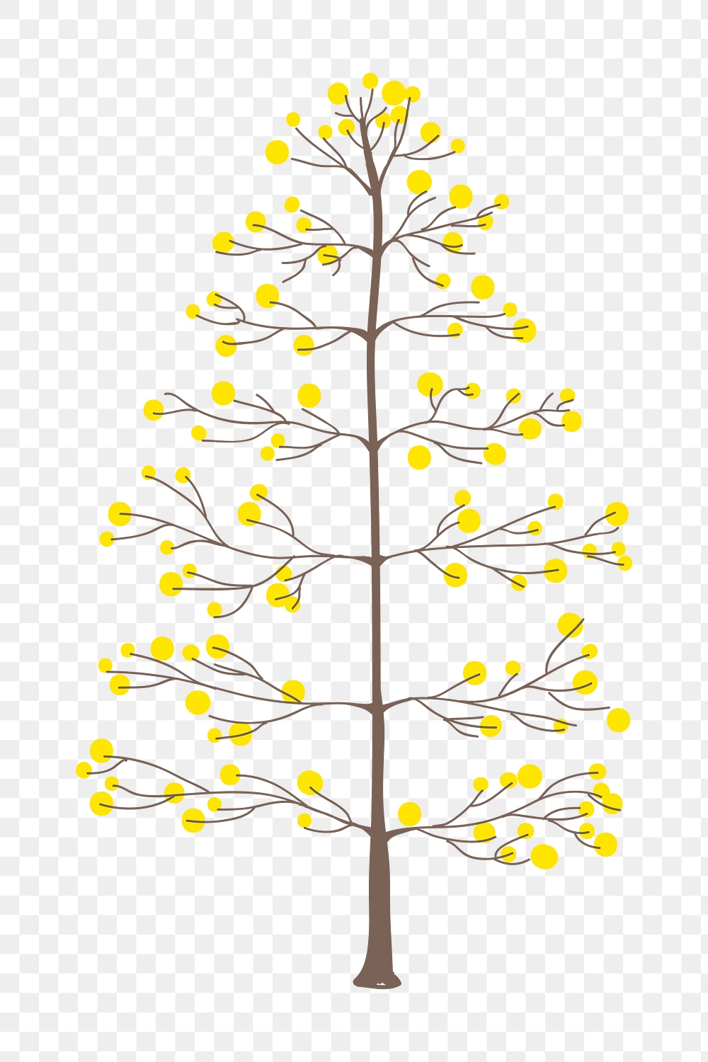 Yellow tree sticker design element | Free PNG Sticker - rawpixel