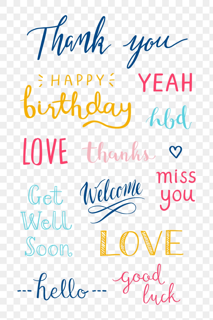 Cute png lettering stickers transparent | Premium PNG - rawpixel