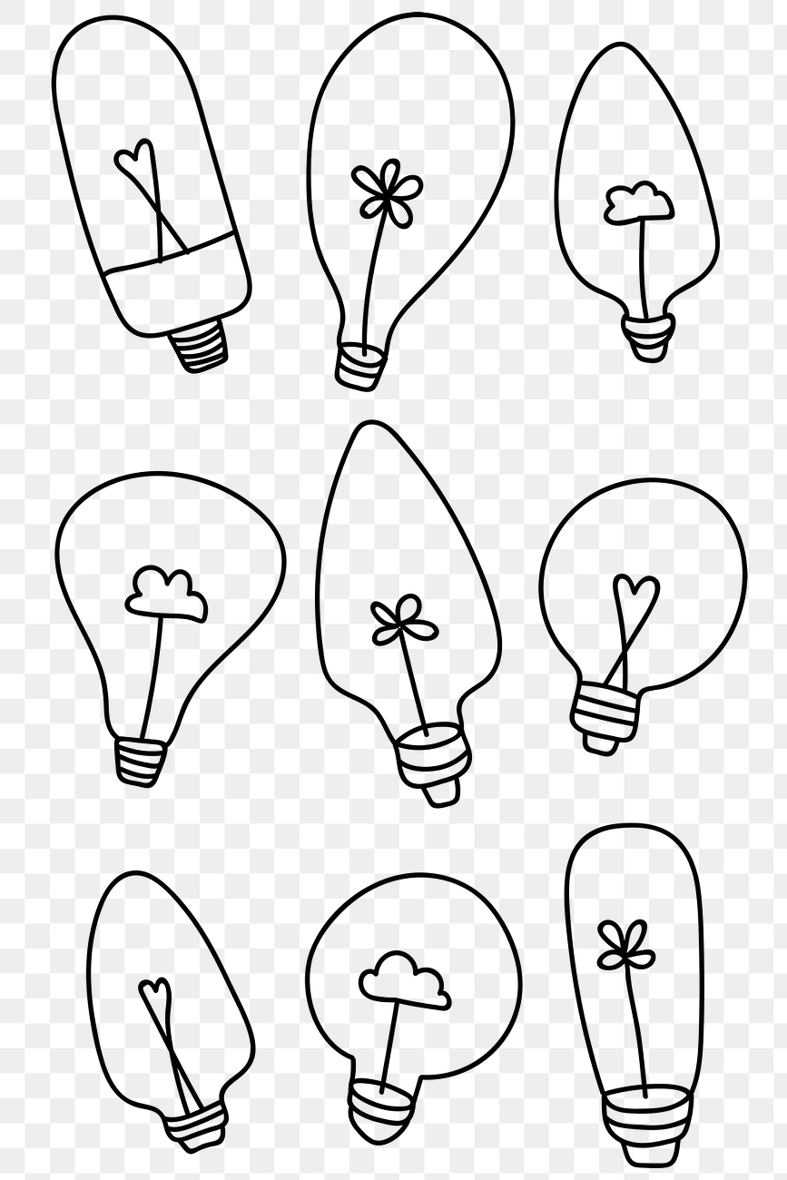 Png doodle light bulb set | Premium PNG - rawpixel