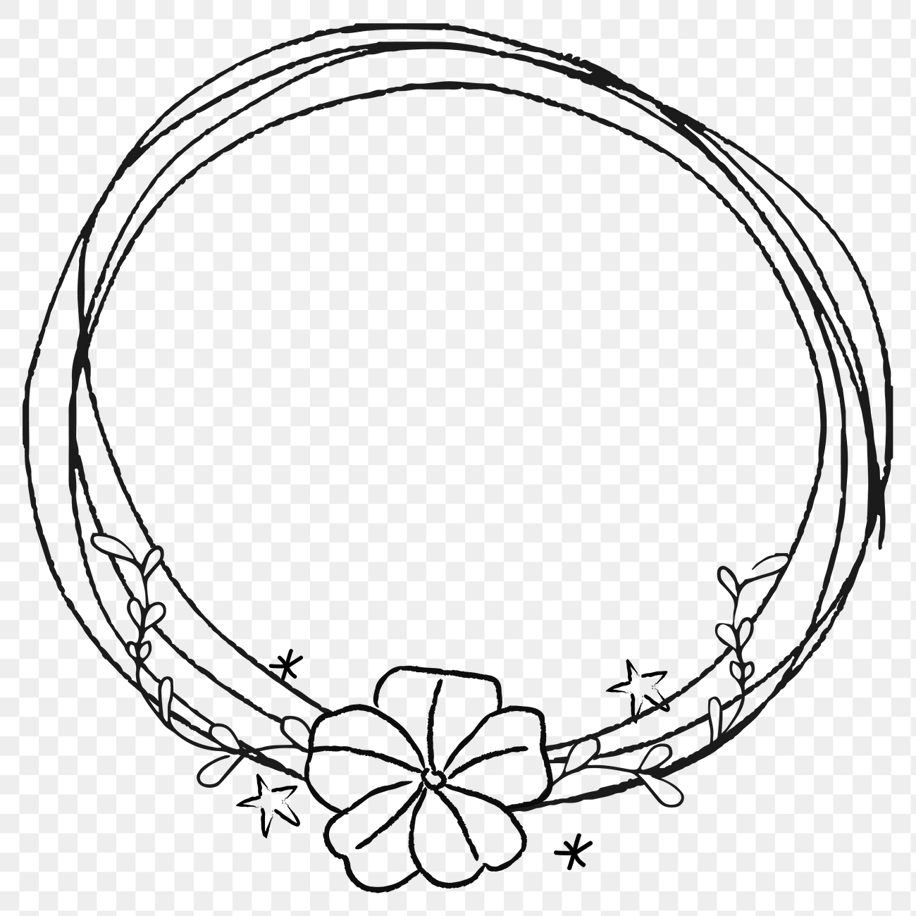 Floral line art frame design | Premium PNG - rawpixel