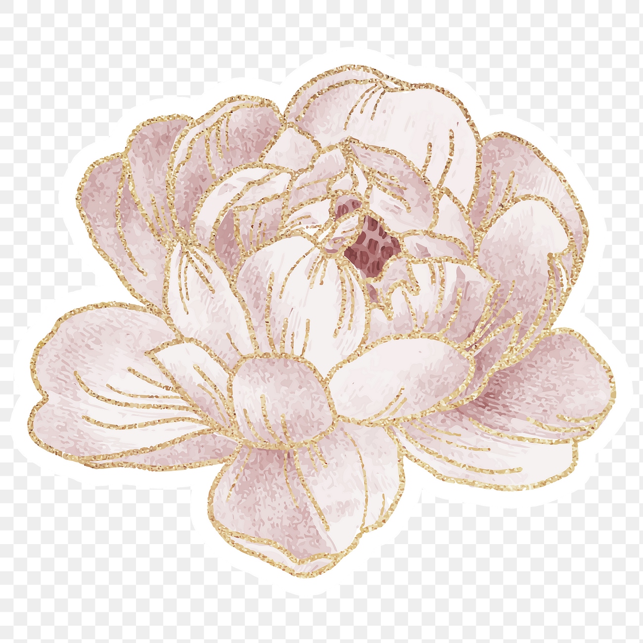Pink peony flower sticker overlay | Premium PNG Sticker - rawpixel