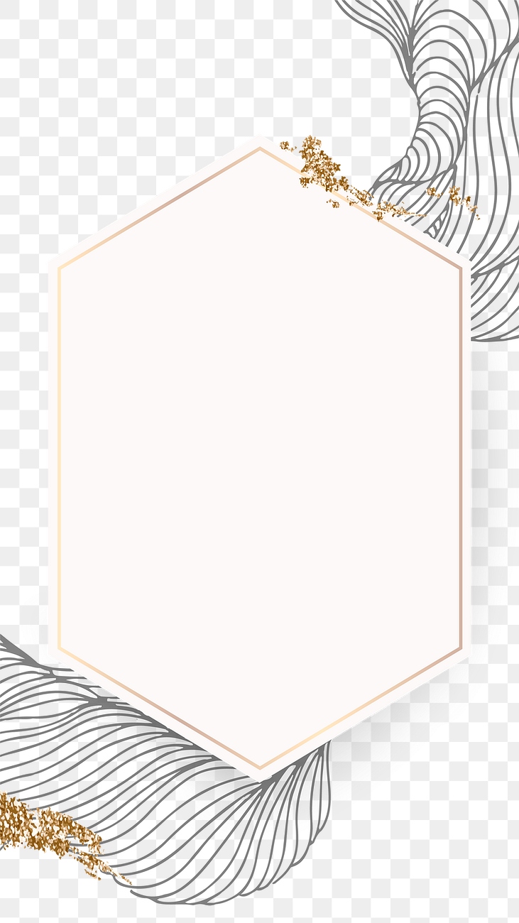 Golden abstract hexagon frame transparent | Premium PNG - rawpixel