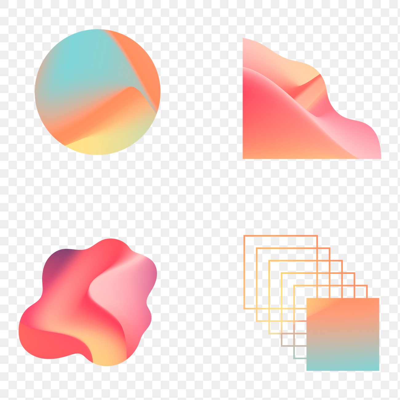 Colorful gradient elements collection transparent | Premium PNG - rawpixel