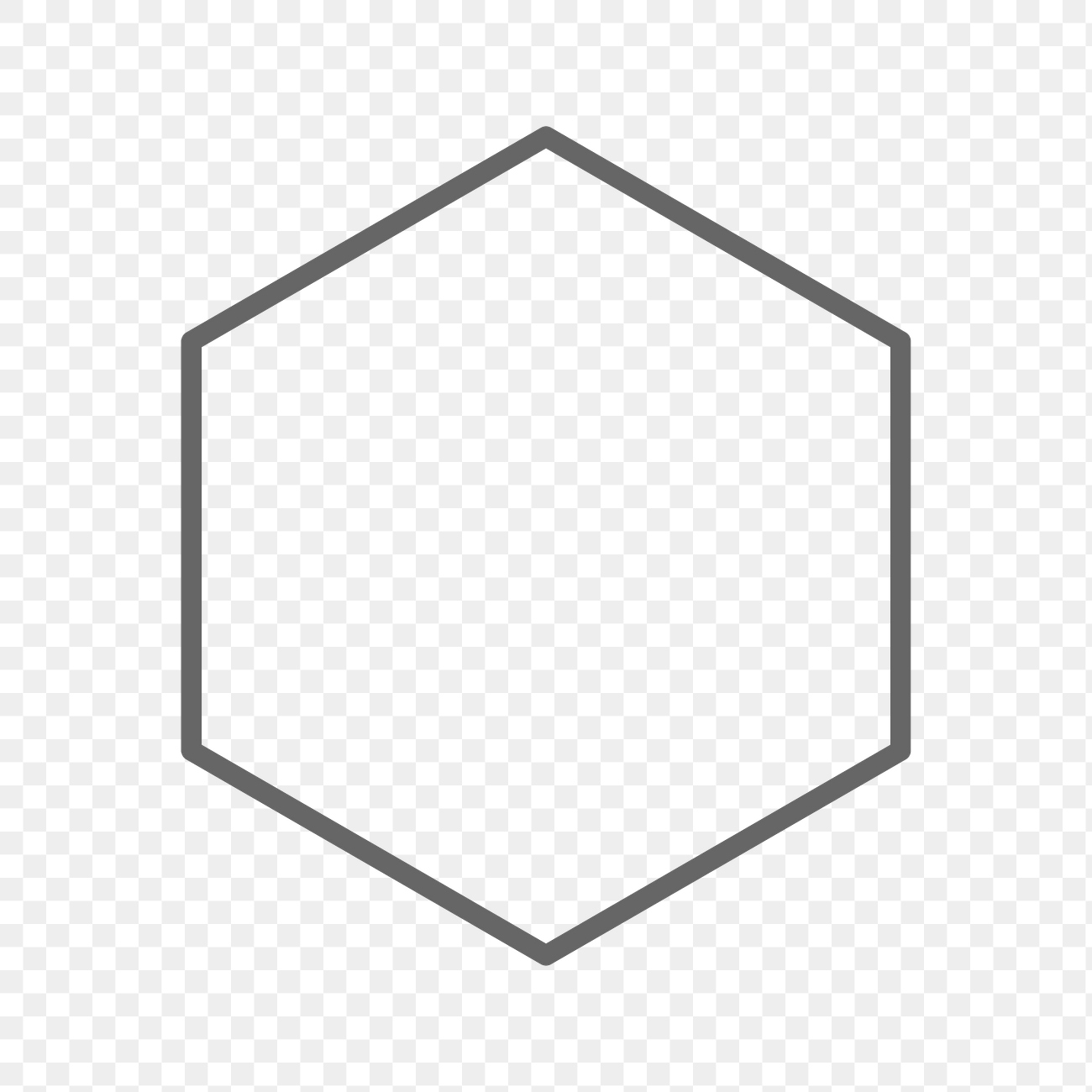Stroke hexagon geometric shape transparent | Premium PNG - rawpixel