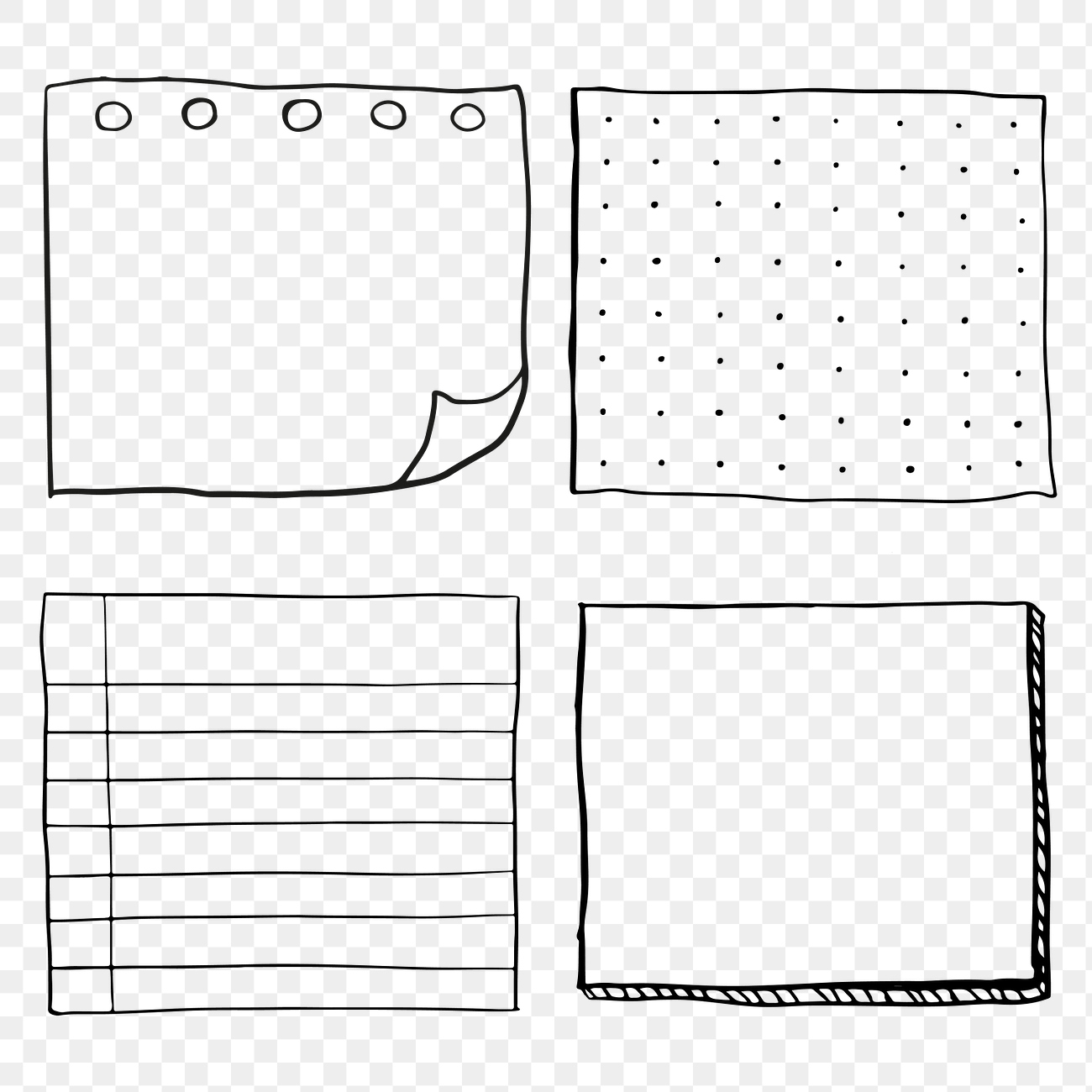 Set blank paper notes transparent | Premium PNG - rawpixel