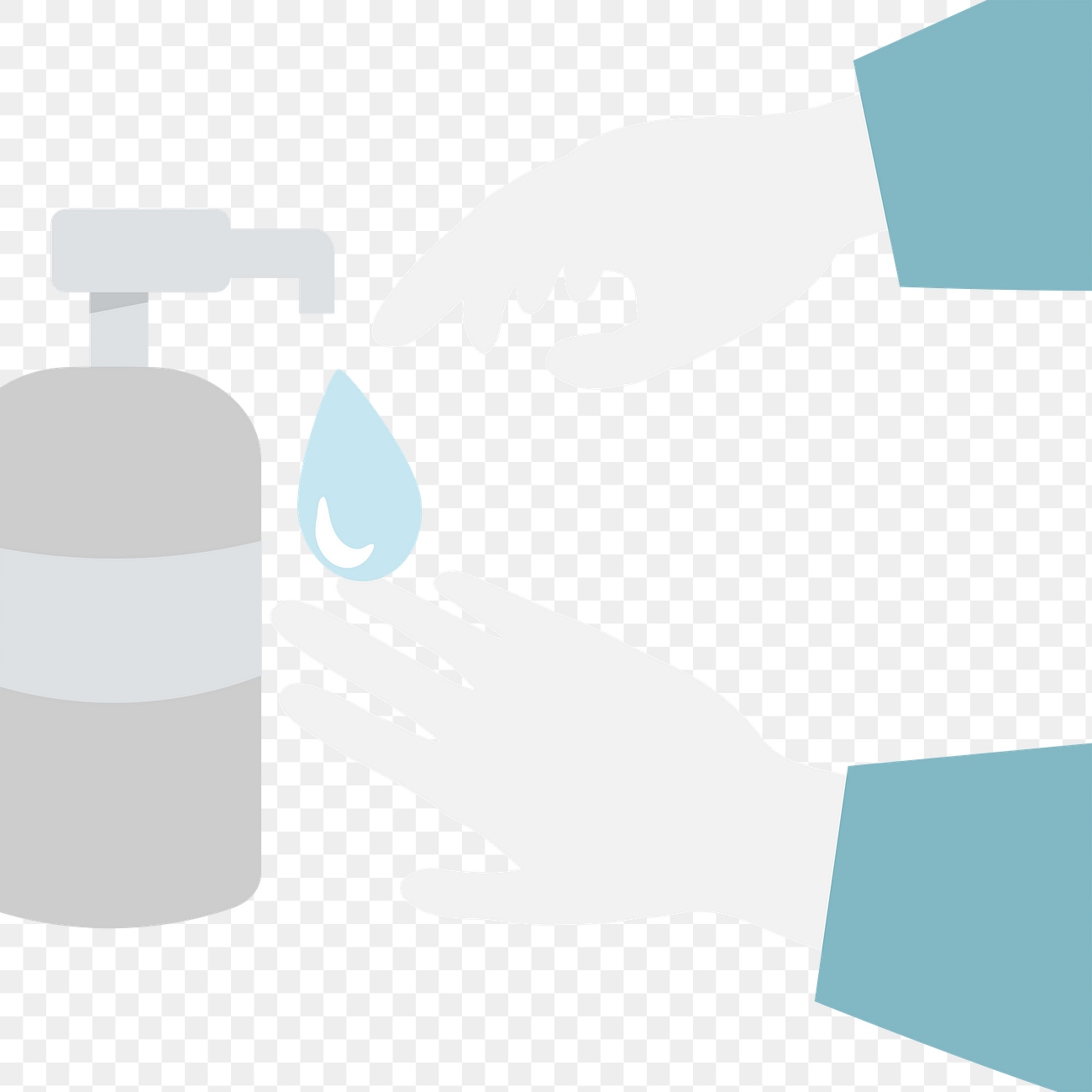 Disinfecting hands with sanitizer gel | Free PNG Sticker - rawpixel