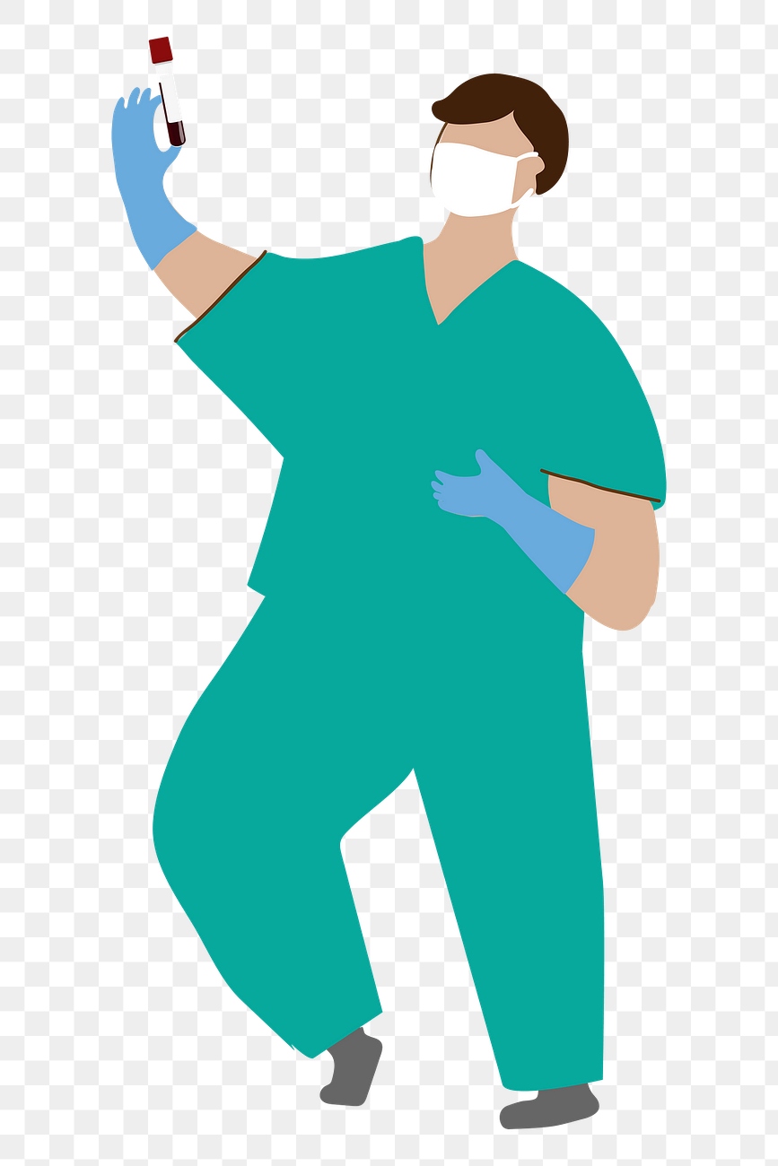 Lab technician with a blood | Free PNG Sticker - rawpixel