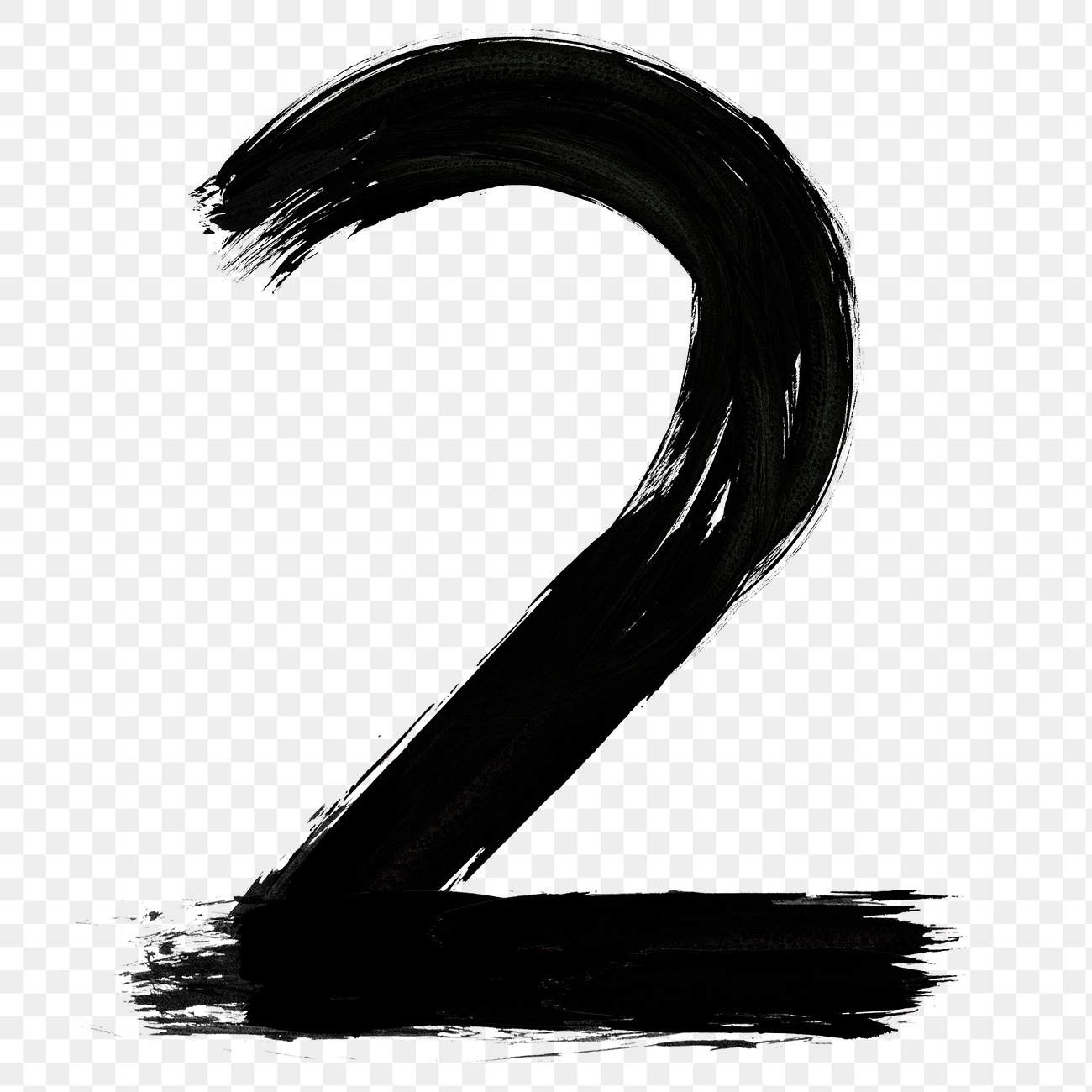 Number 2 png grunge brush | Premium PNG Sticker - rawpixel