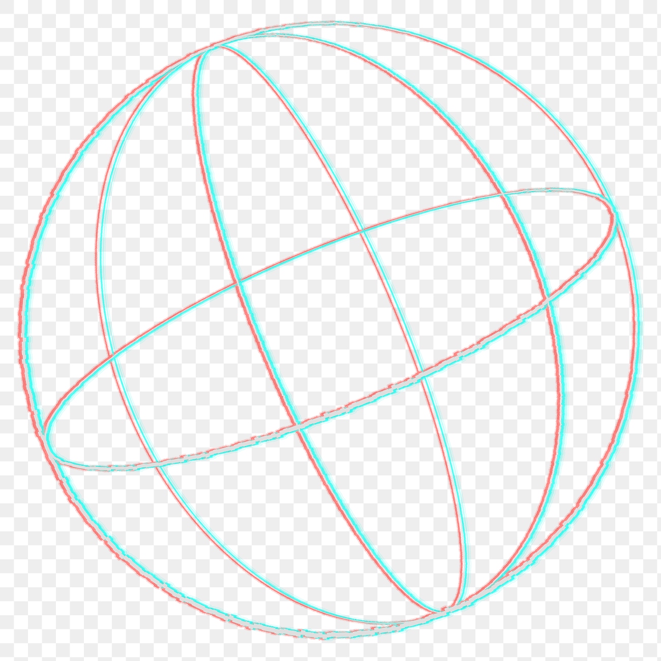 3D sphere outline glitch effect | Premium PNG Sticker - rawpixel