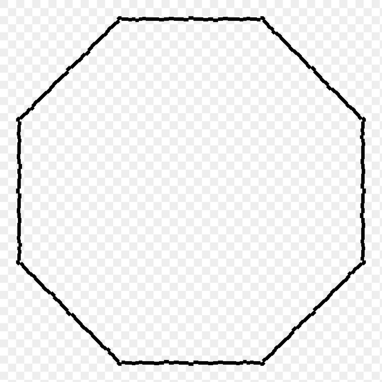 Geometric octagon outline design element | Premium PNG Sticker - rawpixel