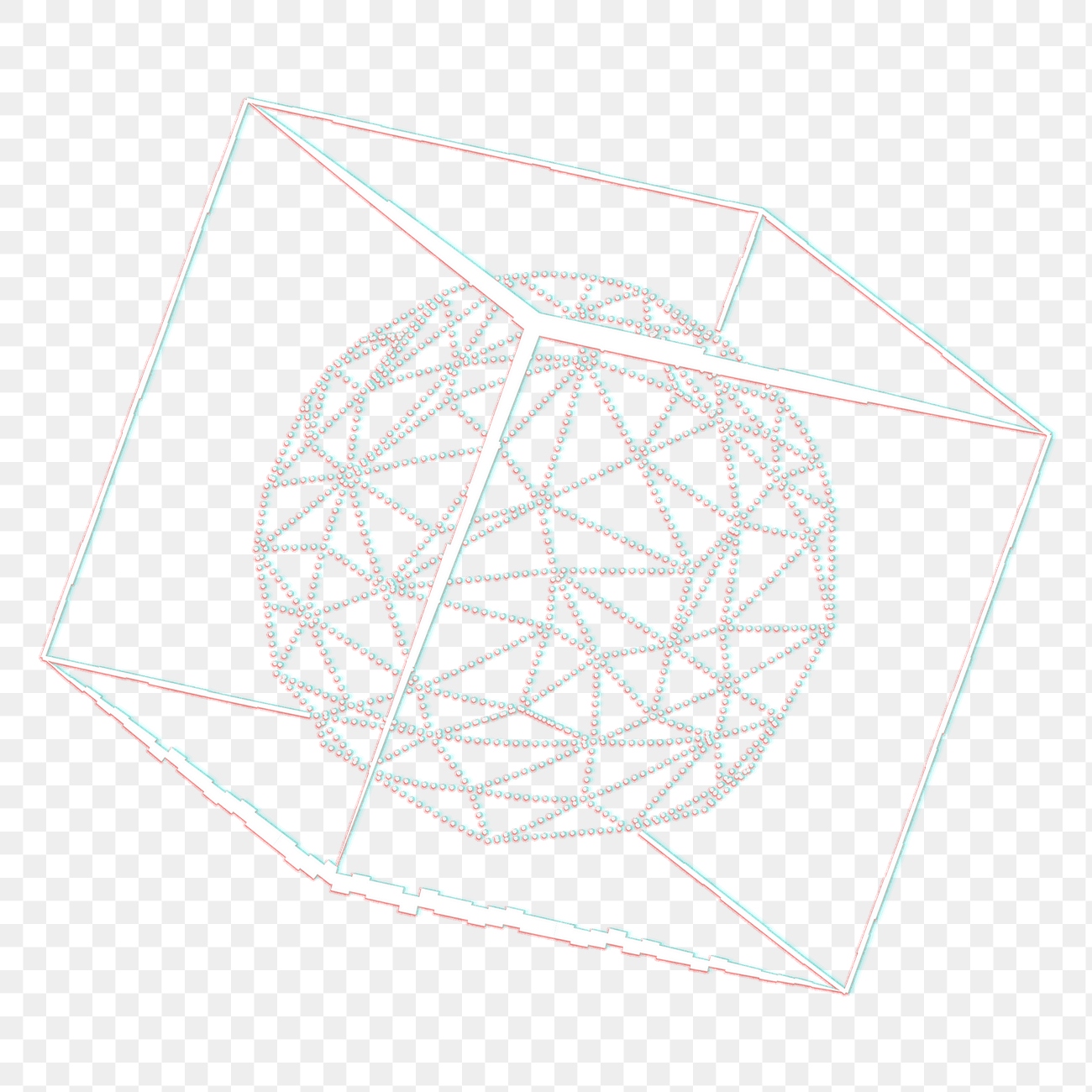 3D icosahedron cube glitch effect | Premium PNG Sticker - rawpixel