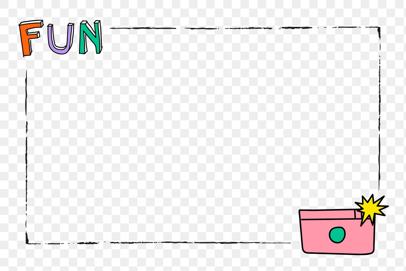 Colorful fun rectangle frame design | Free PNG - rawpixel