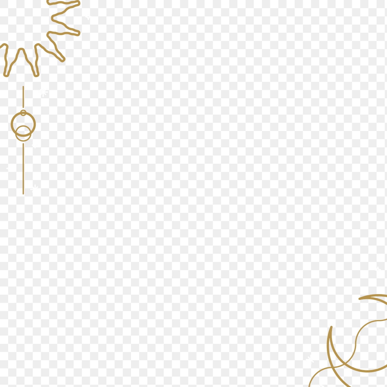 Gold moon and sun border | Premium PNG - rawpixel