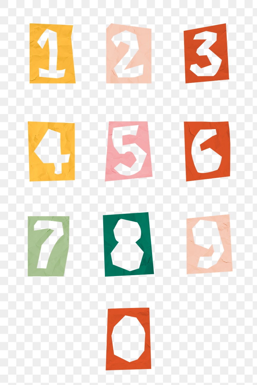 Number font png paper cut | Free PNG - rawpixel