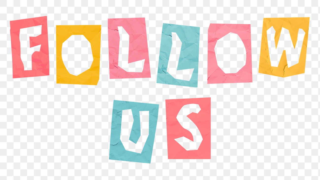 FOLLOW US png paper cutout | Premium PNG Sticker - rawpixel
